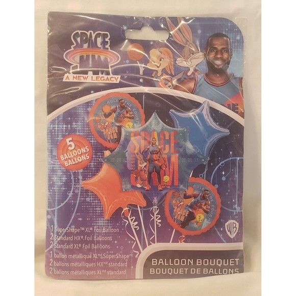 Party Supplies | 5 Space Jam Foil Balloons Lebron Tweety Bugs A New ...